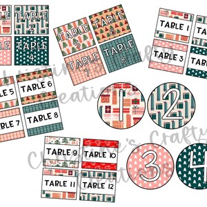 Christmas Table and Cubby Numbers - Etsy