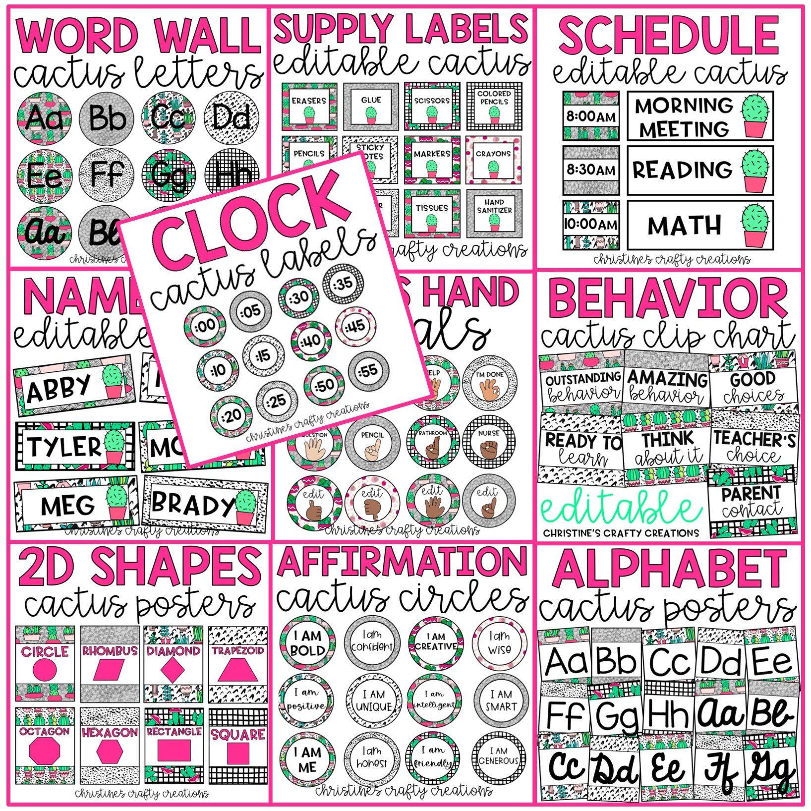 Cactus Classroom Decor Bundle - Etsy