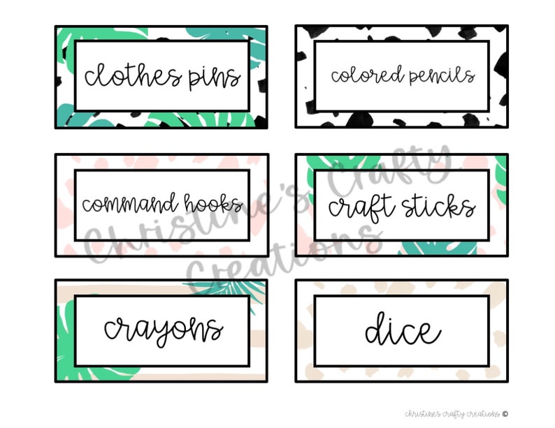 Tropical Leaves Teacher Toolbox Labels L Editable | Etsy