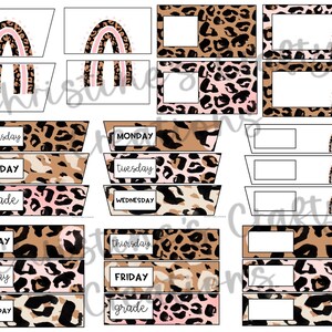 Leopard 12 Drawer Labels L Editable - Etsy