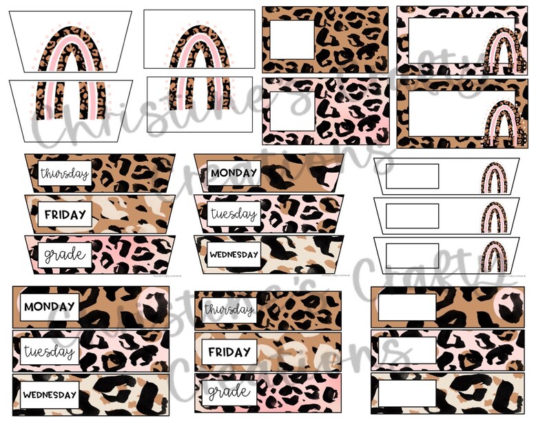 Leopard 12 Drawer Labels L Editable - Etsy