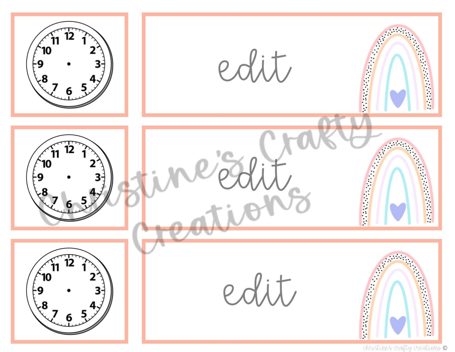 BOHO Daily Schedule L Editable - Etsy
