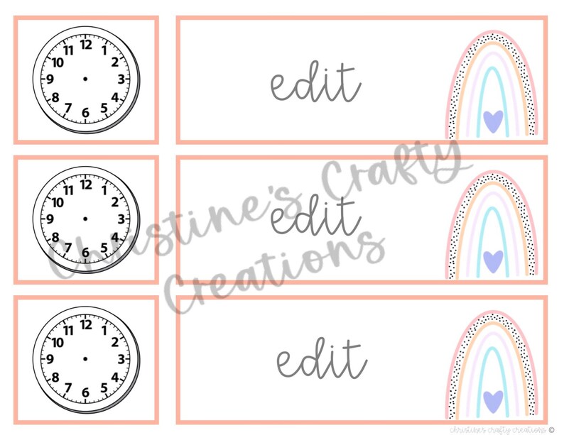 BOHO Daily Schedule L Editable - Etsy