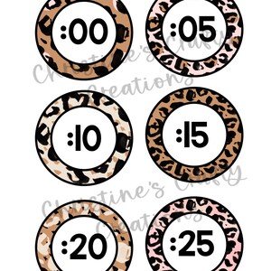 Leopard Clock Labels - Etsy