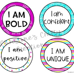 Bright Rainbow Boho Affirmation Circles L Affirmation Mirror - Etsy