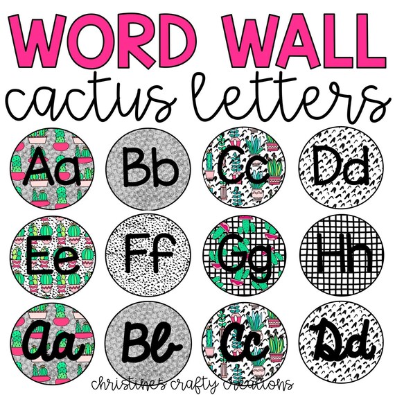 Cactus Word Wall Letters | Etsy