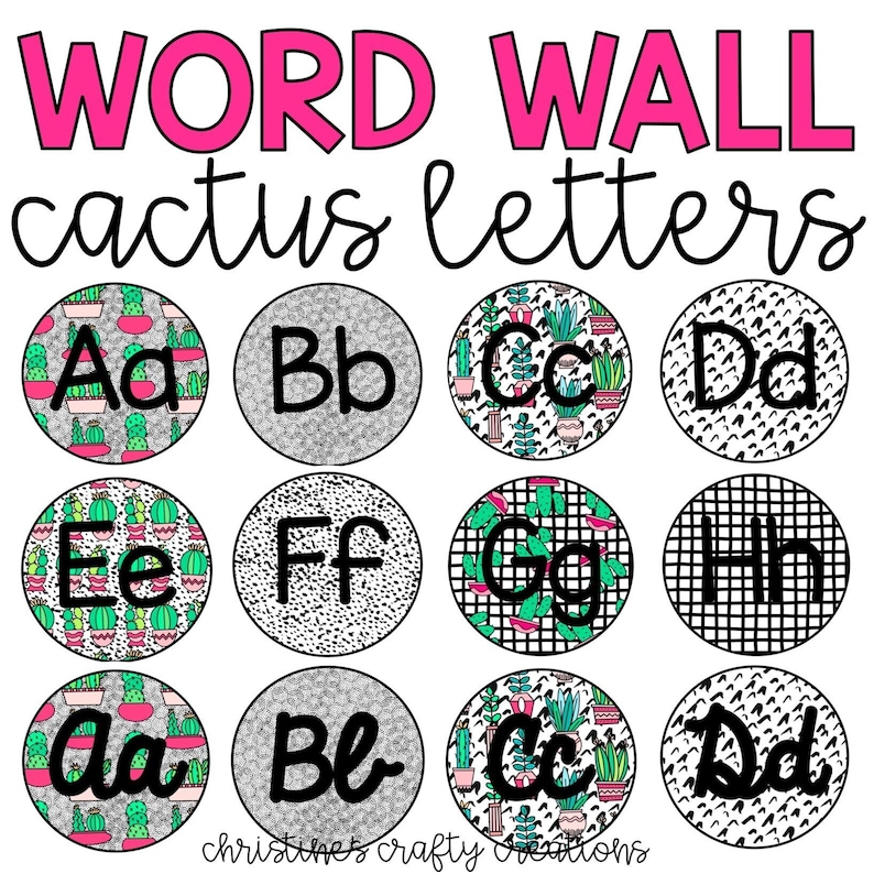 Cactus Word Wall Letters - Etsy