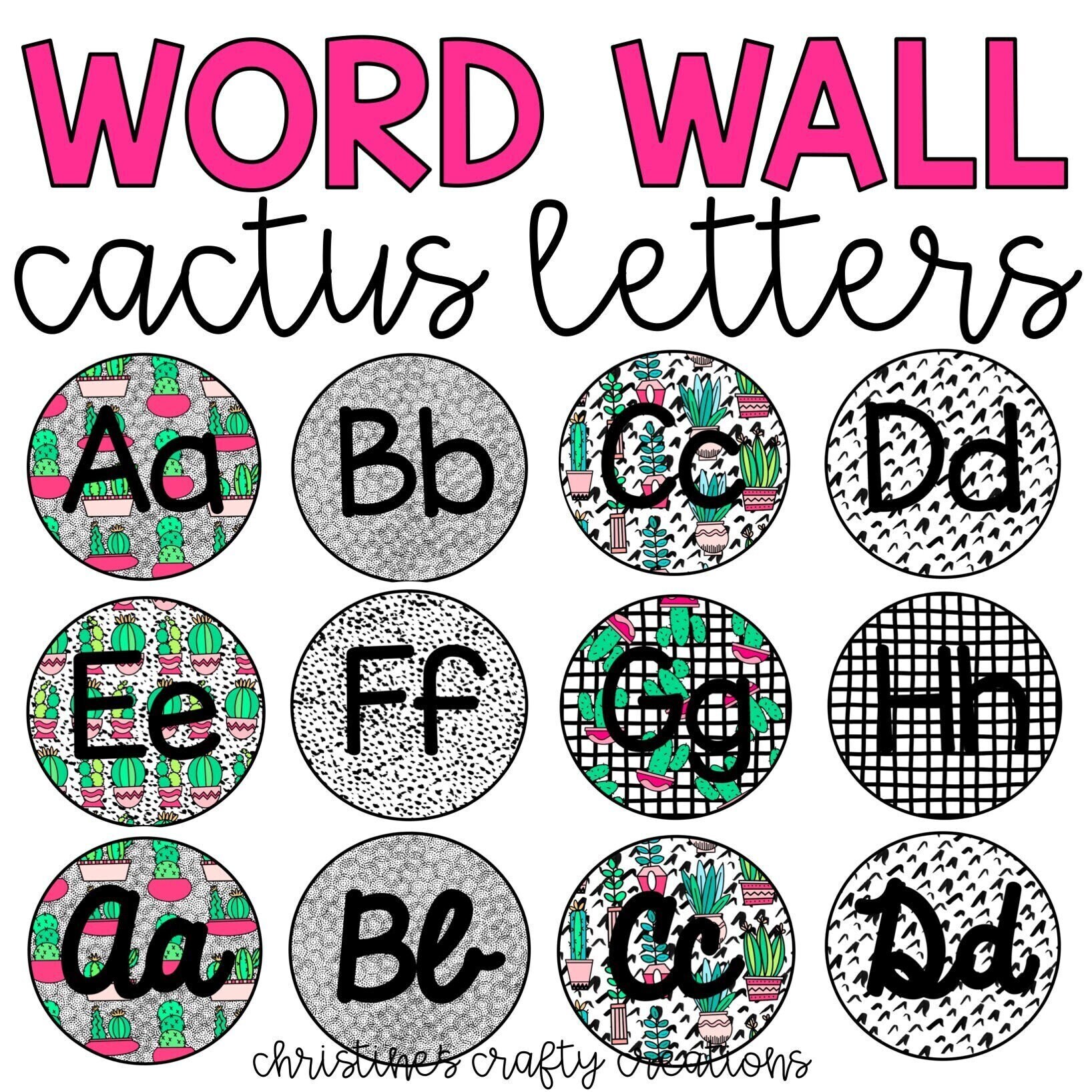 Cactus Word Wall Letters - Etsy