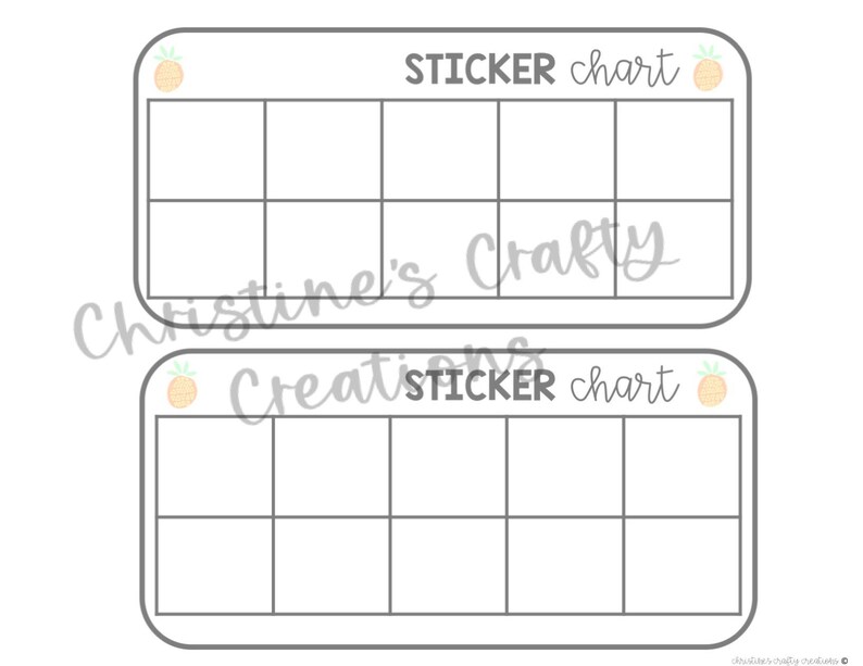 Pineapple Sticker Chart L Editable - Etsy
