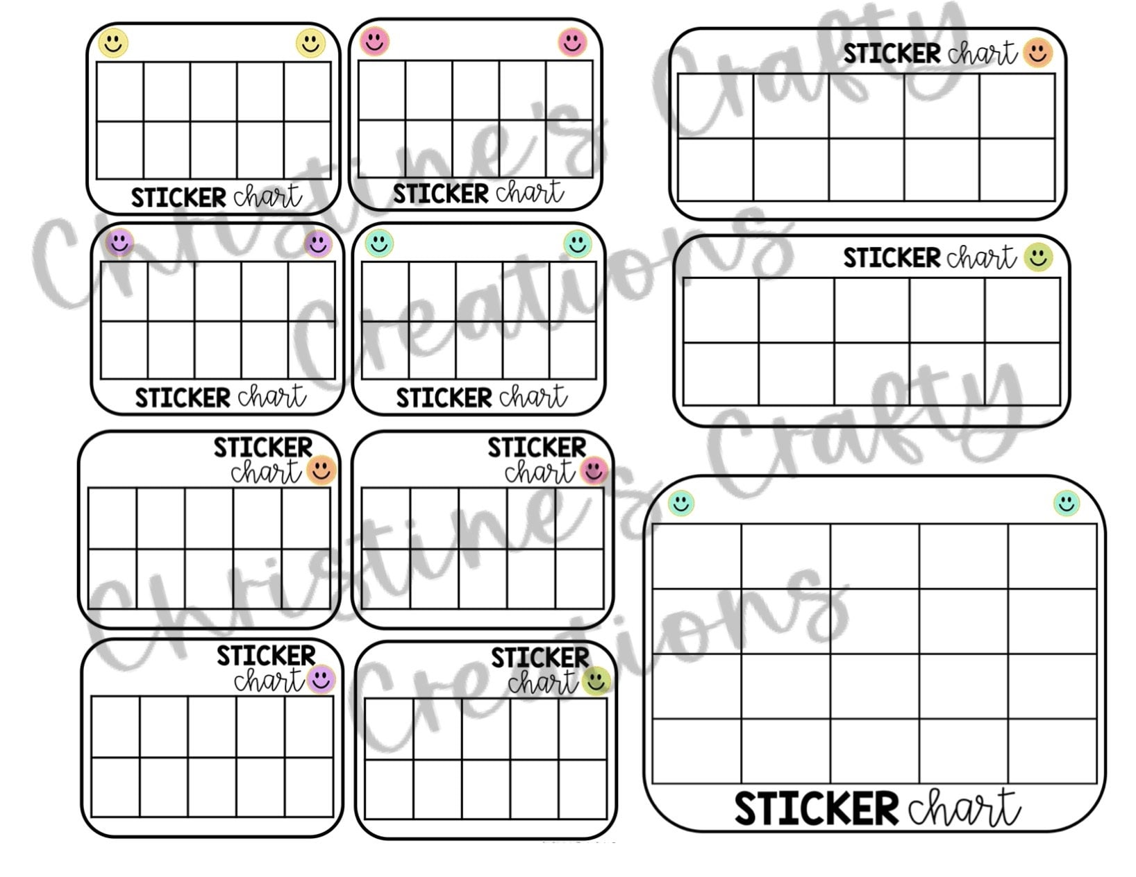 Groovy Leopard and Dalmatian Sticker Charts L Editable - Etsy