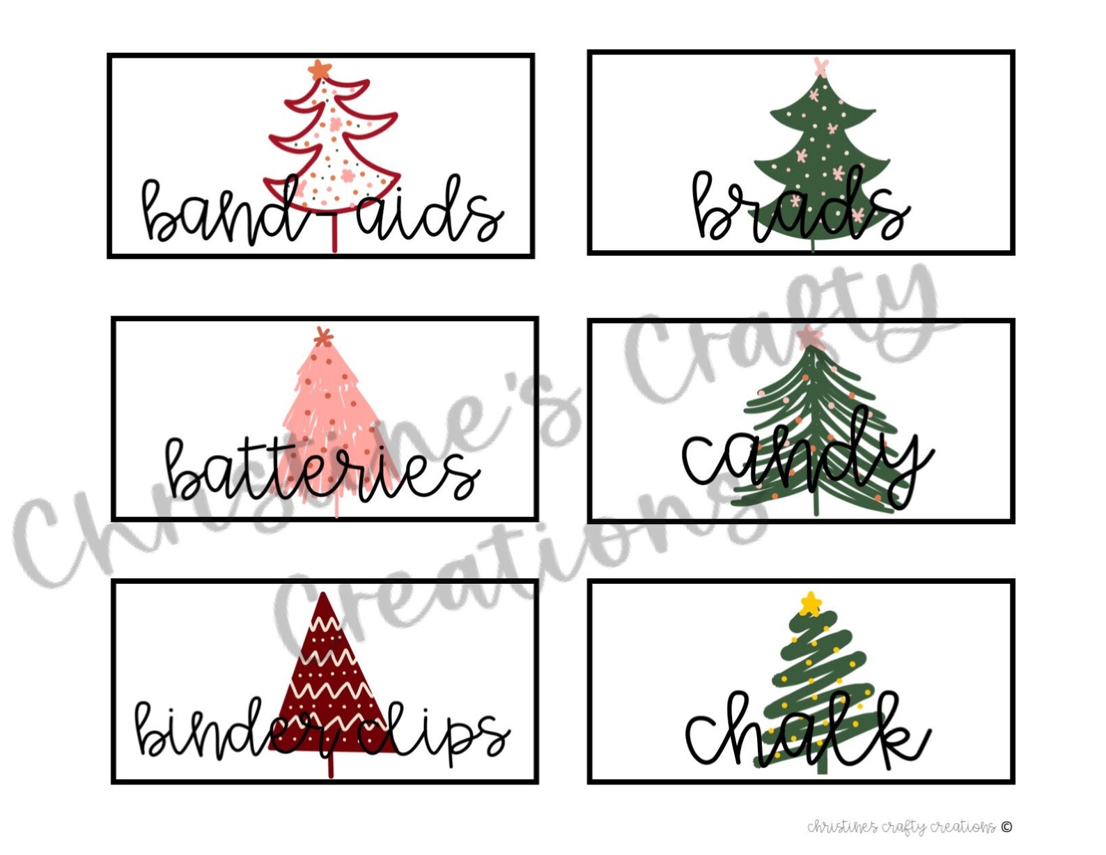 Christmas Teacher Toolbox Labels L Editable - Etsy