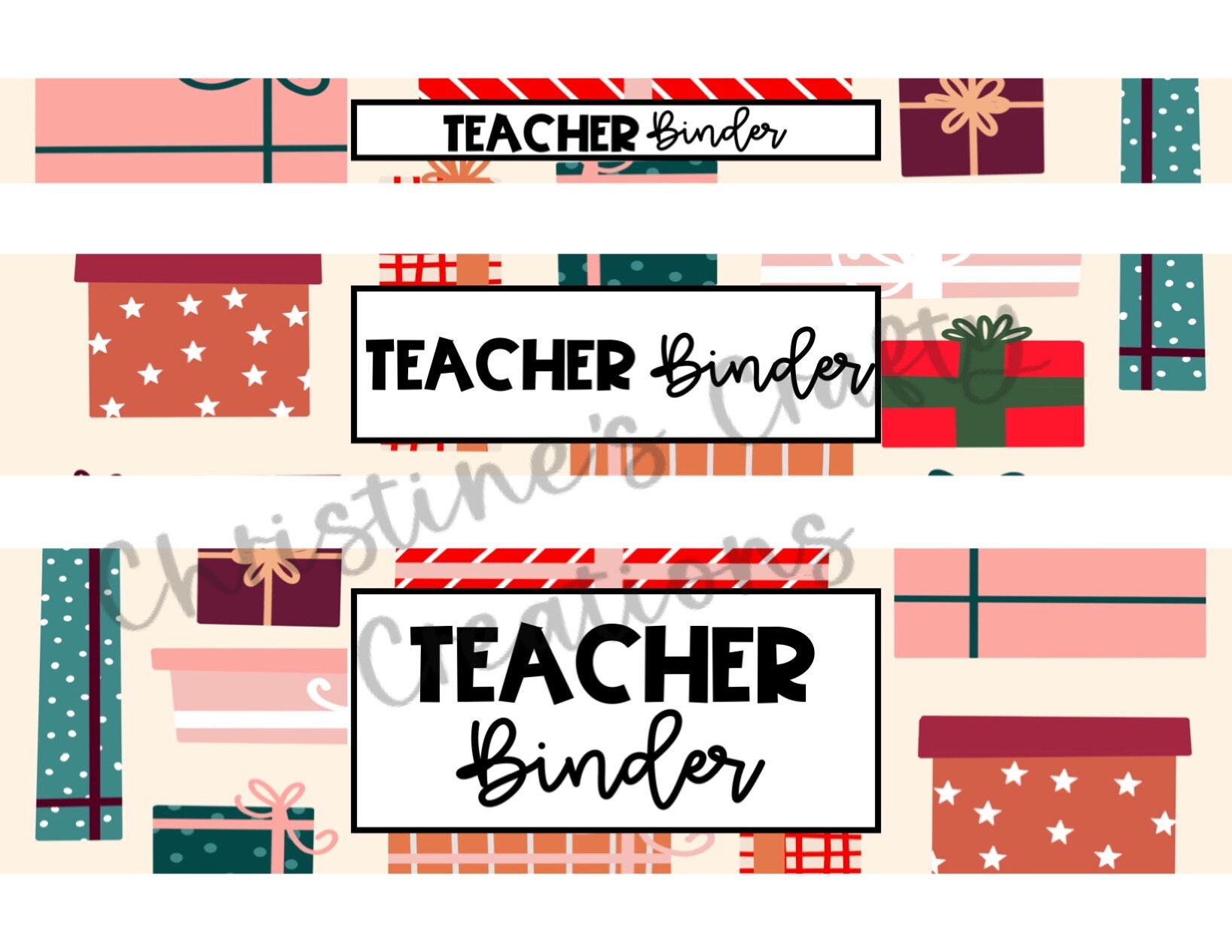 Christmas Binder Covers and Spines - Etsy