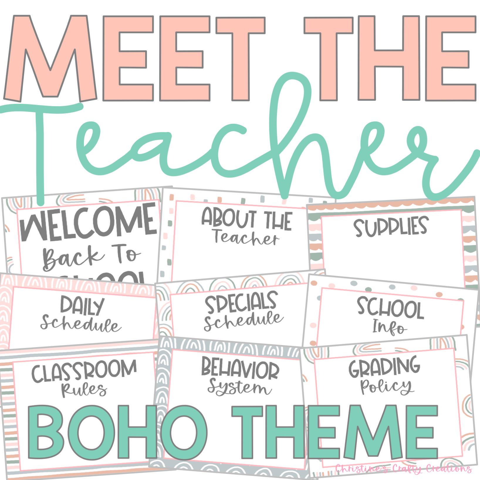 BOHO Meet the Teacher Powerpoint L Editable - Etsy