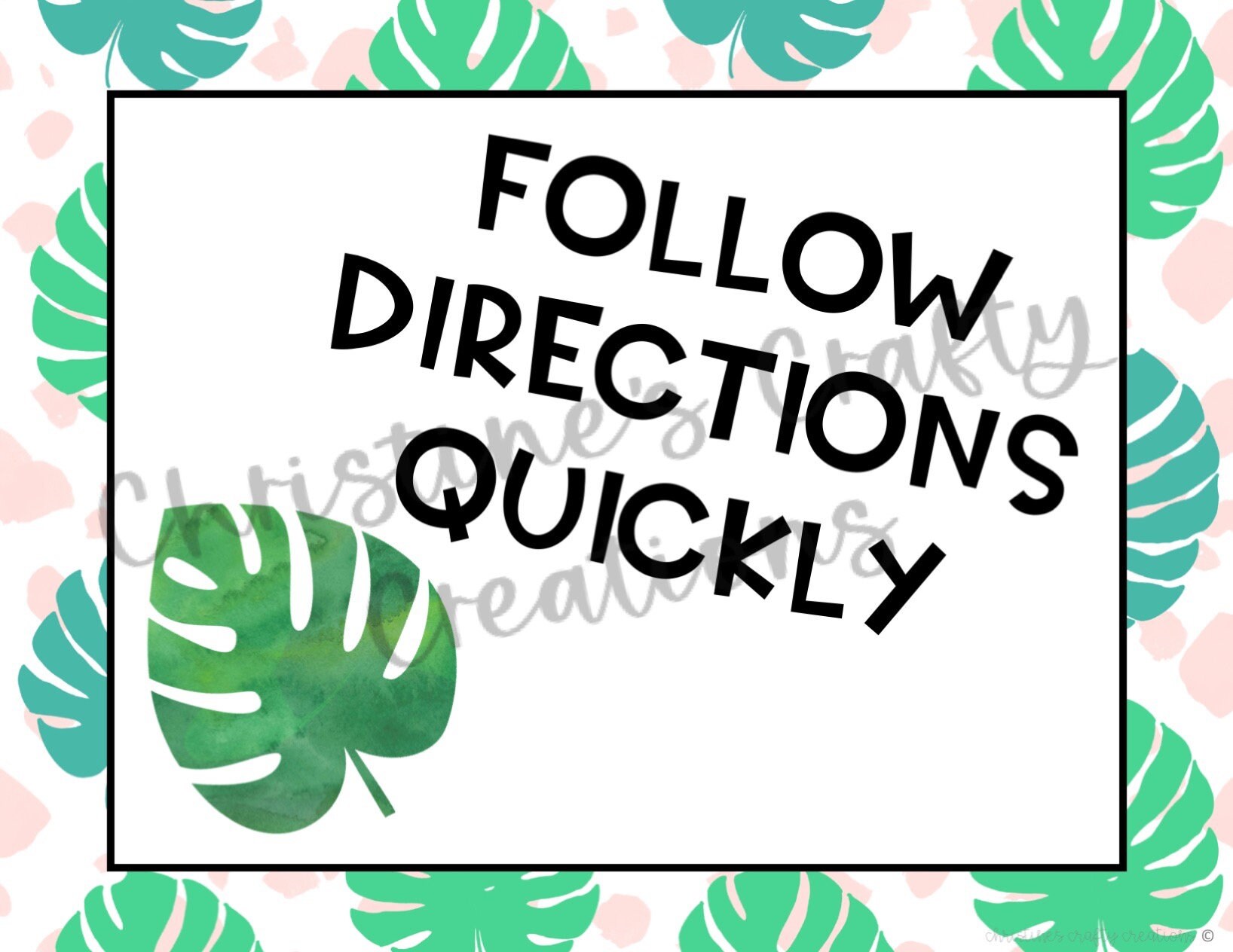 Tropical Leaves Classroom Rules Posters L Editable - Etsy