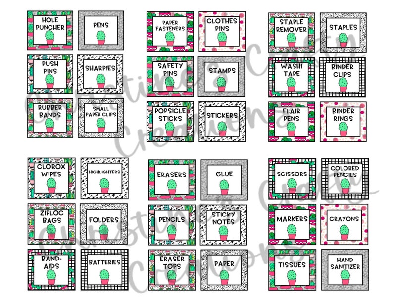 Cactus Supply Labels L Editable - Etsy