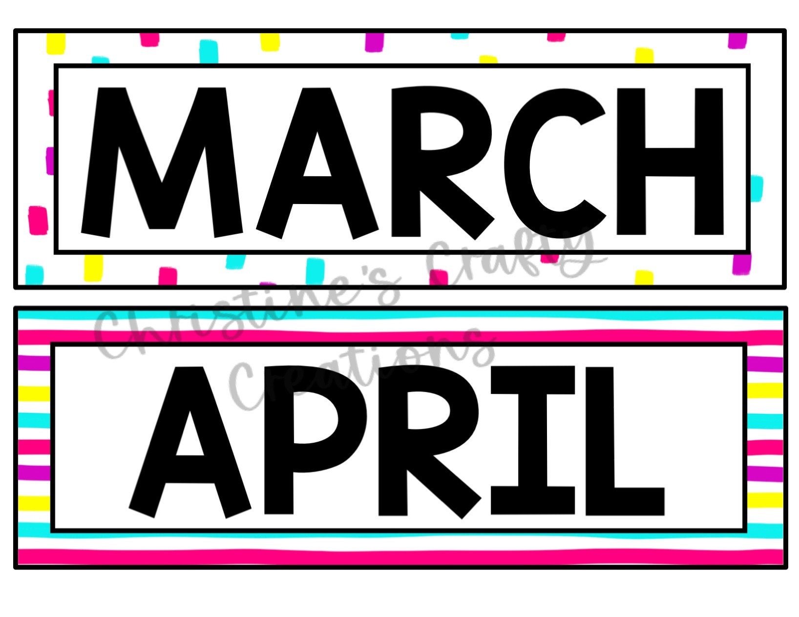 Bright Rainbow Boho Calendar Labels L Editable - Etsy