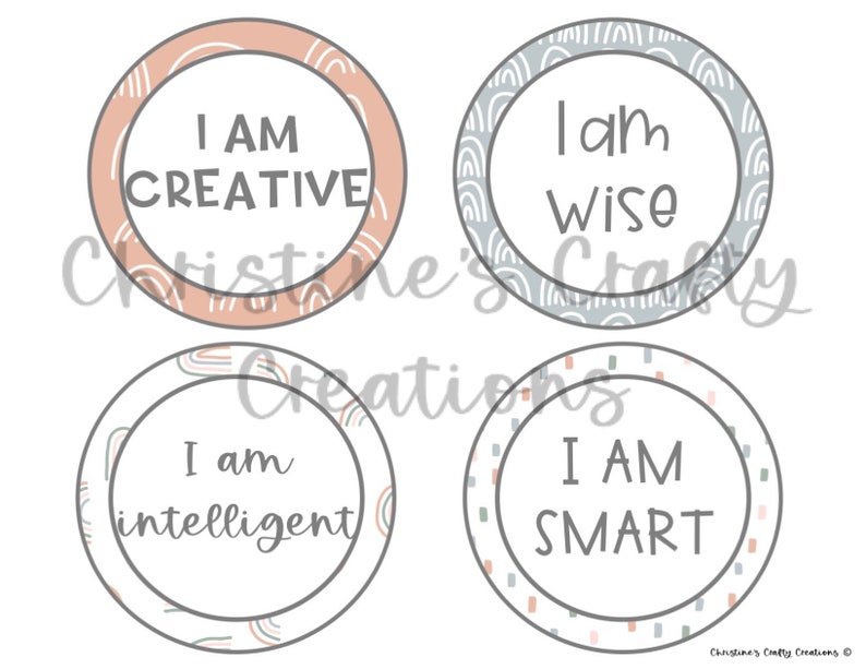 BOHO Affirmation Circles L Affirmation Mirror - Etsy