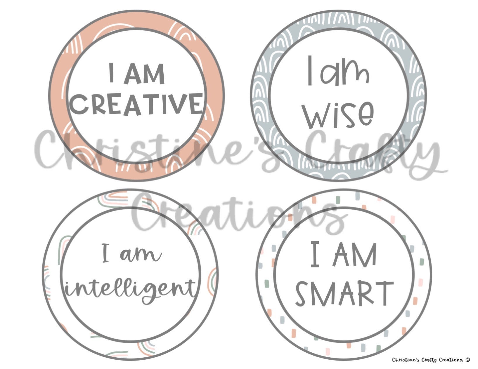 BOHO Affirmation Circles L Affirmation Mirror - Etsy Canada