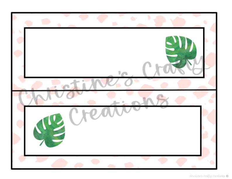 Tropical Leaves Name Tags L Editable - Etsy