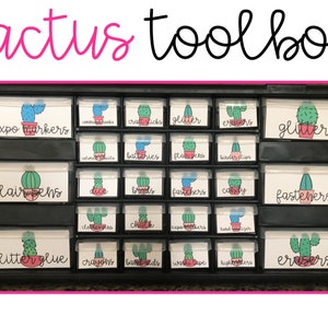 Cactus Teacher Toolbox Labels L Editable - Etsy