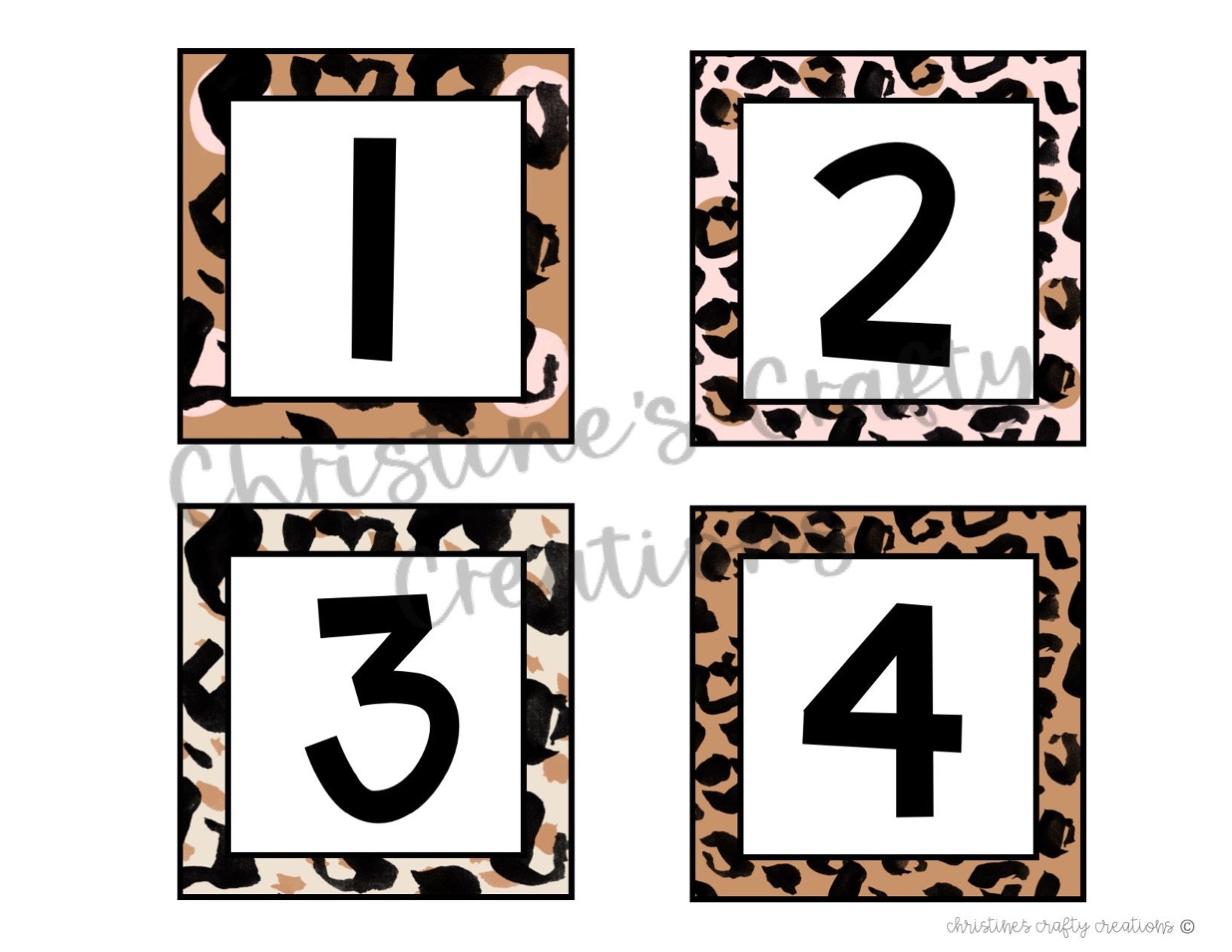 Leopard Book Box Labels L Editable - Etsy