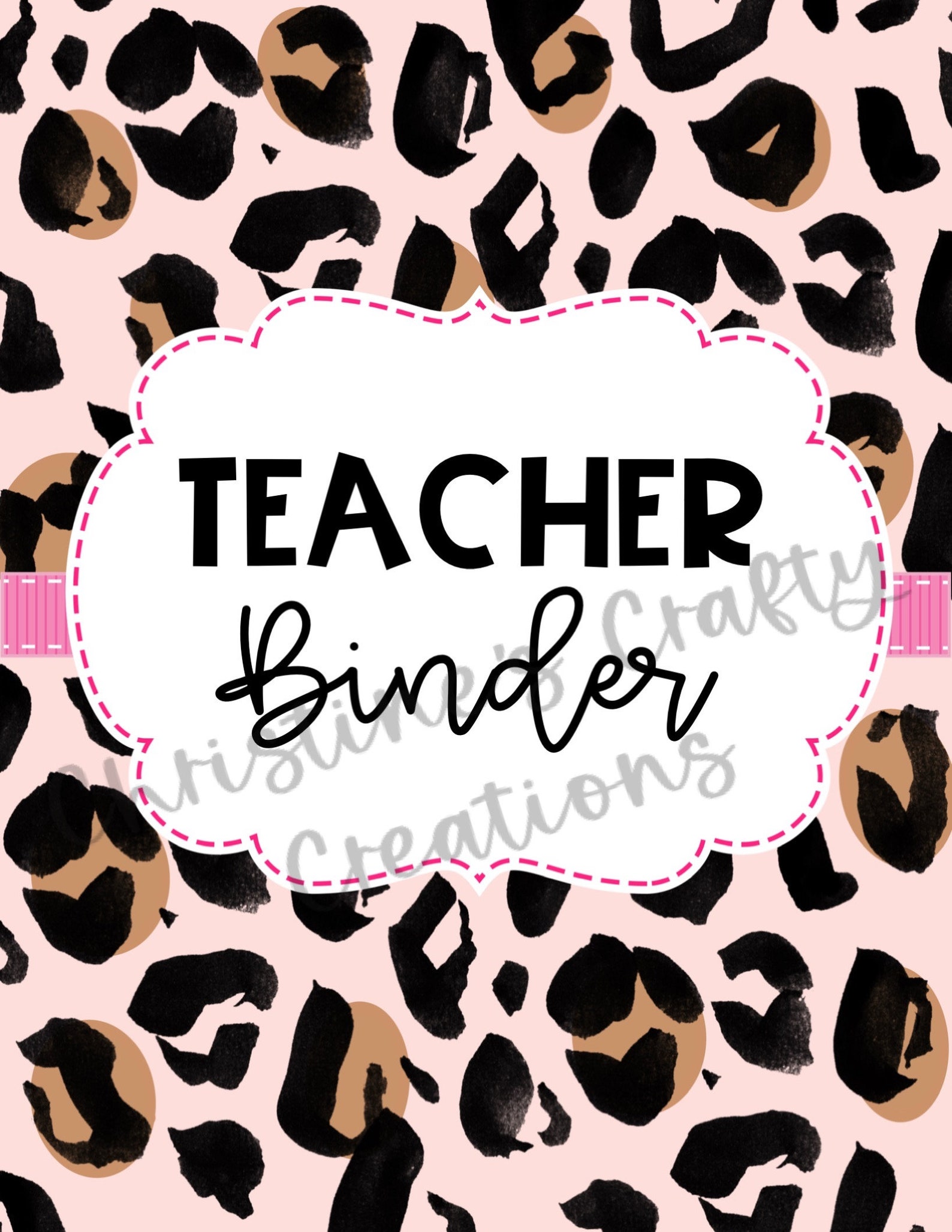 Leopard Binder Covers and Spines L Editable - Etsy