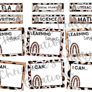 Leopard Learning Target Posters L Editable - Etsy