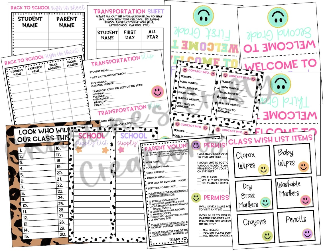 Groovy Leopard and Dalmatian Meet the Teacher Packet L Editable Forms ...