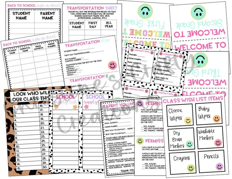 Groovy Leopard and Dalmatian Meet the Teacher Packet L Editable Forms ...