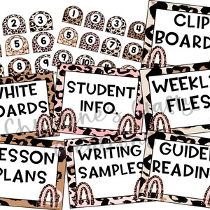 Leopard Crate Labels and File Tabs L Editable - Etsy