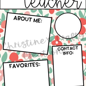 Preppy Dalmatian Meet the Teacher Page L Editable - Etsy