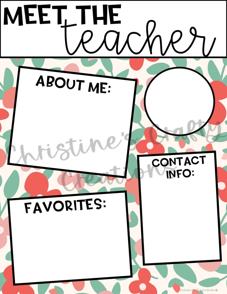 Preppy Dalmatian Meet the Teacher Page L Editable - Etsy