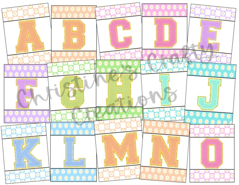 Retro Daisy Alphabet Posters - Etsy