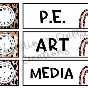 Leopard Daily Schedule L Editable - Etsy