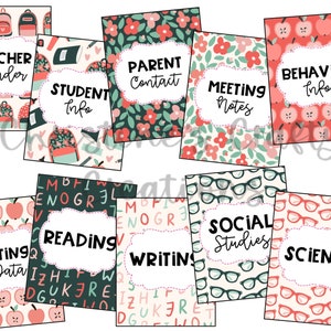 Preppy Dalmatian Binder Covers and Spines L Editable - Etsy