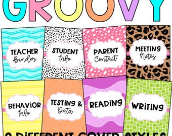 Bright Rainbow Boho Binder Covers and Spines L Editable - Etsy