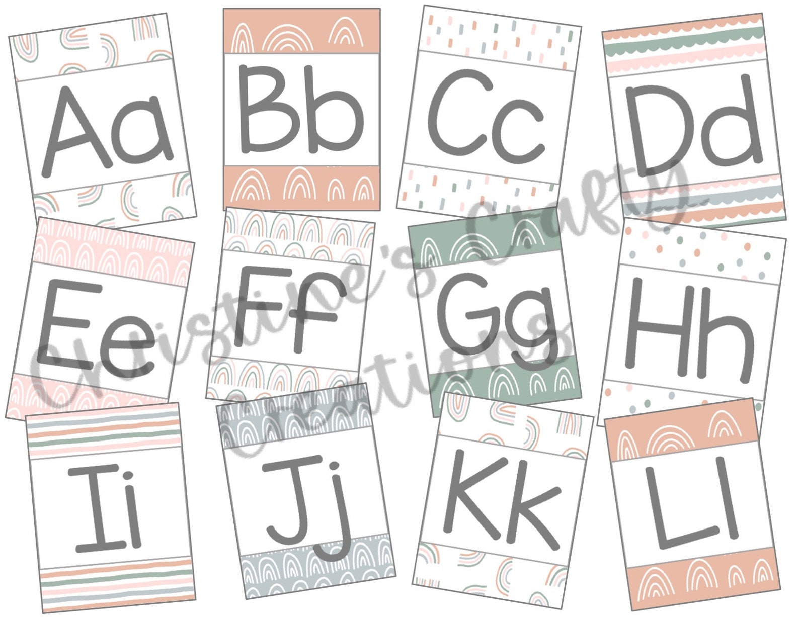 BOHO Alphabet Posters - Etsy