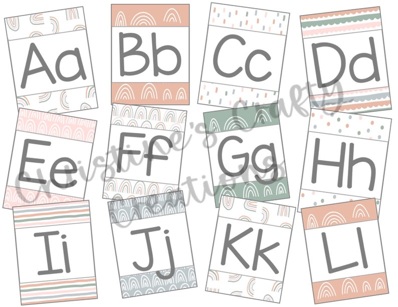 BOHO Alphabet Posters - Etsy