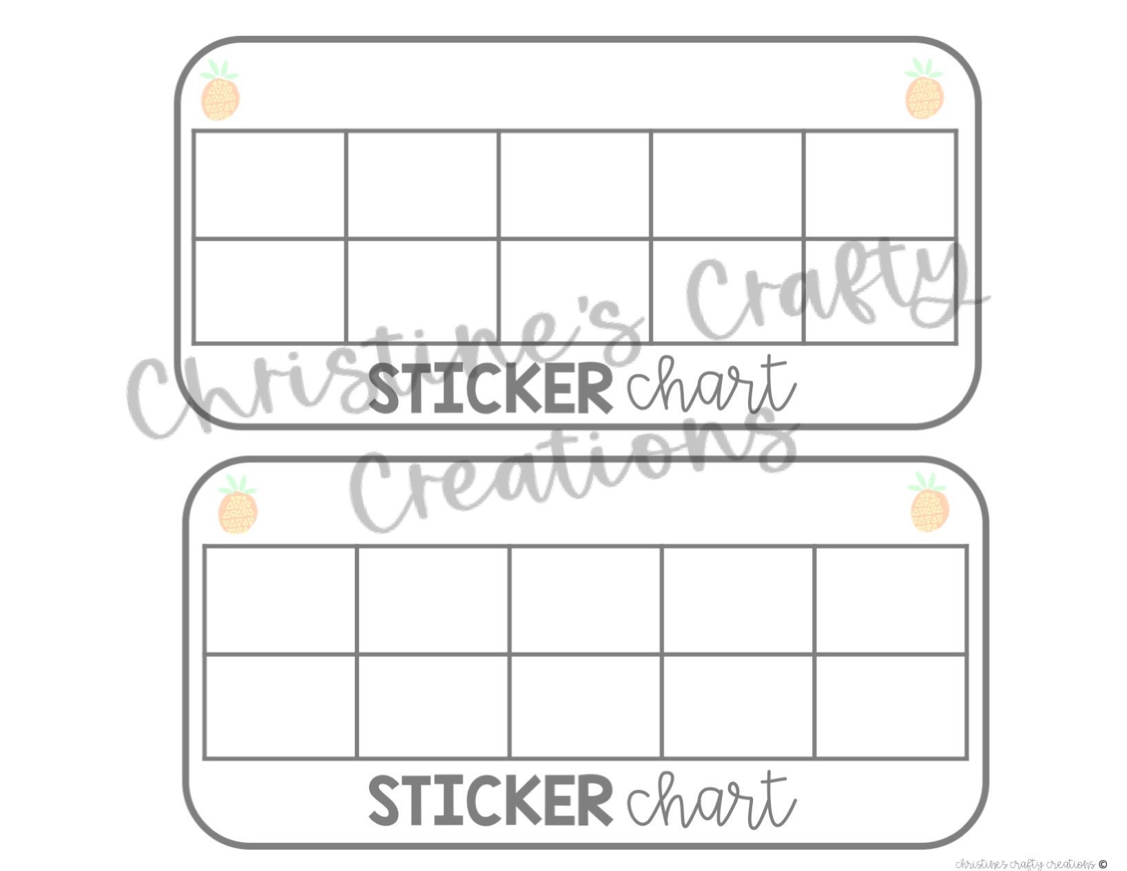 Pineapple Sticker Chart L Editable - Etsy