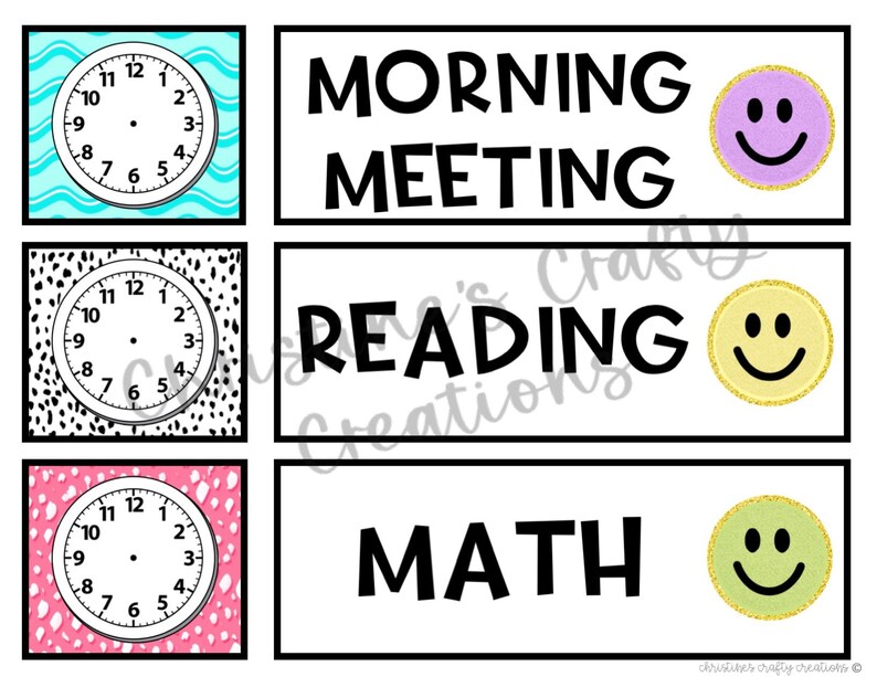 Groovy Leopard and Dalmatian Daily Schedule L Editable - Etsy