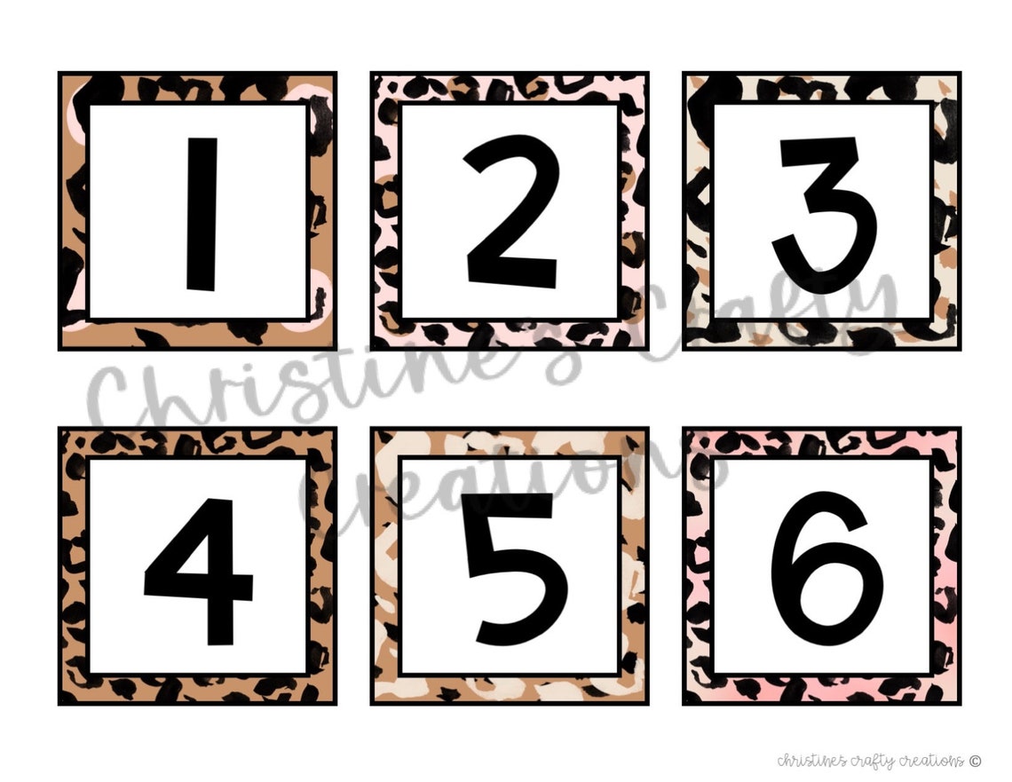 Leopard Book Box Labels L Editable - Etsy