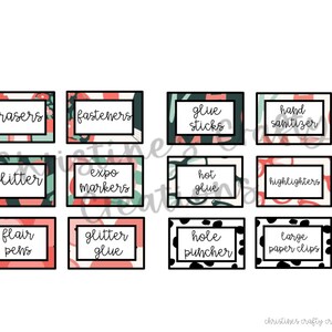 Preppy Dalmatian Toolbox Labels L Editable - Etsy