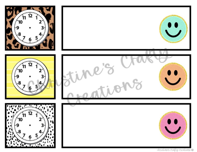 Groovy Leopard and Dalmatian Daily Schedule L Editable - Etsy