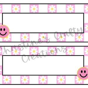 Retro Daisy Name Tags L Editable - Etsy