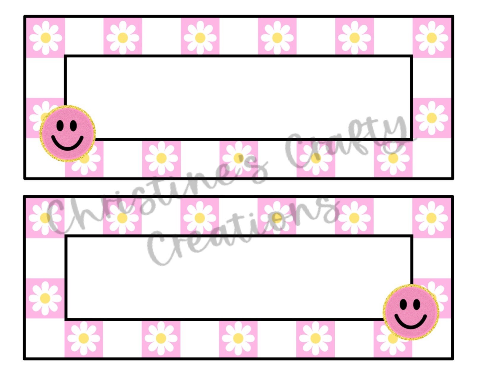 Retro Daisy Name Tags L Editable - Etsy