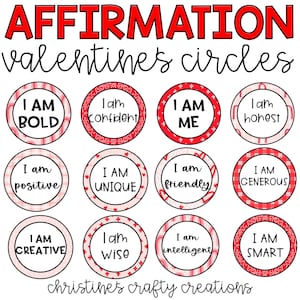 Valentine's Day Affirmation Circles L Affirmation Mirror - Etsy