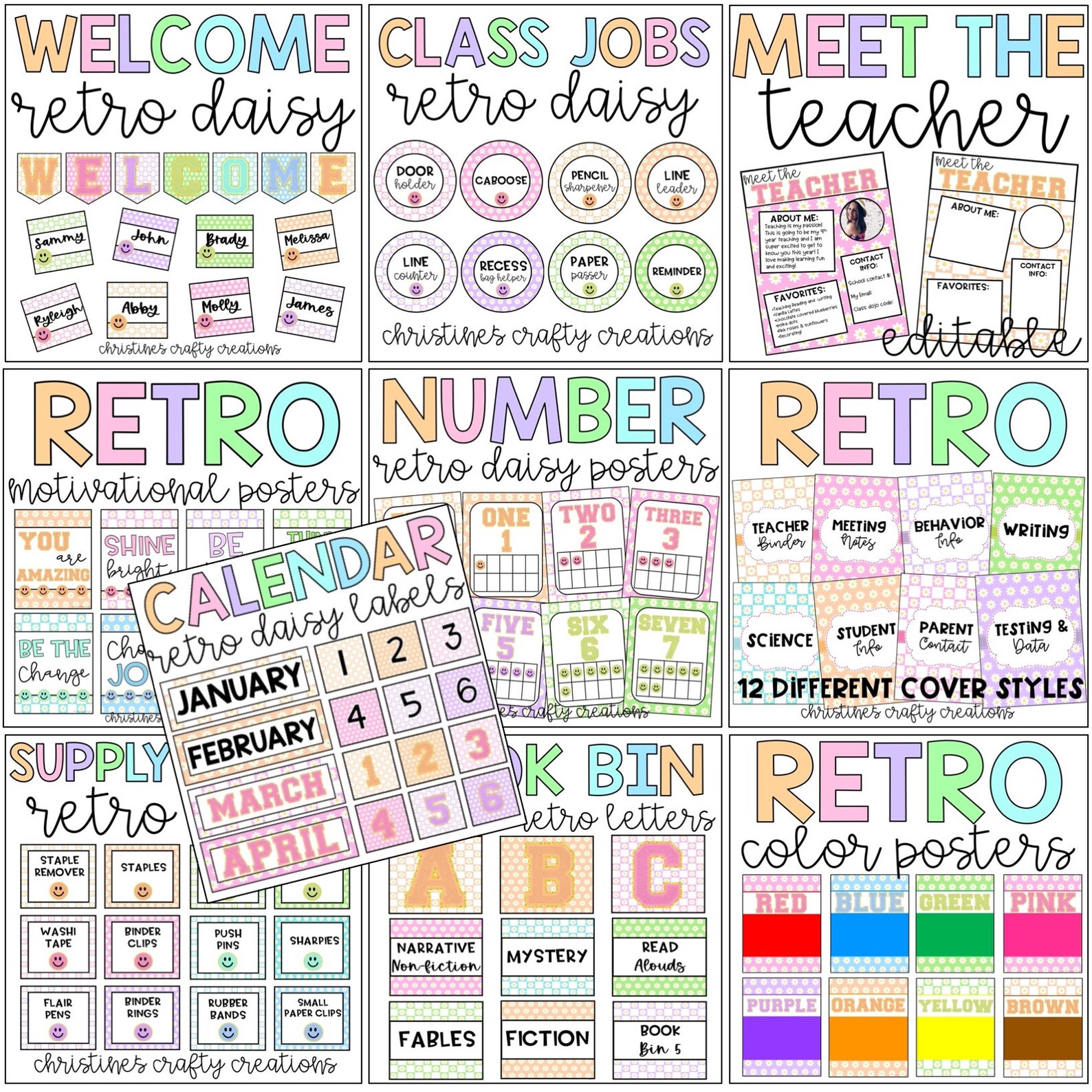 Retro Daisy Classroom Decor Bundle - Etsy