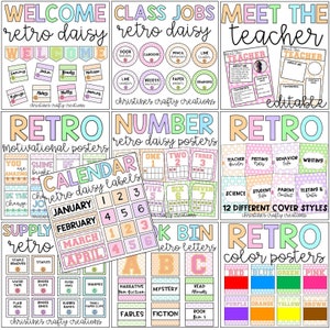 Retro Daisy Classroom Decor Bundle - Etsy