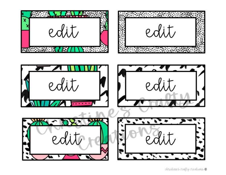 Cactus Teacher Toolbox Labels L Editable - Etsy