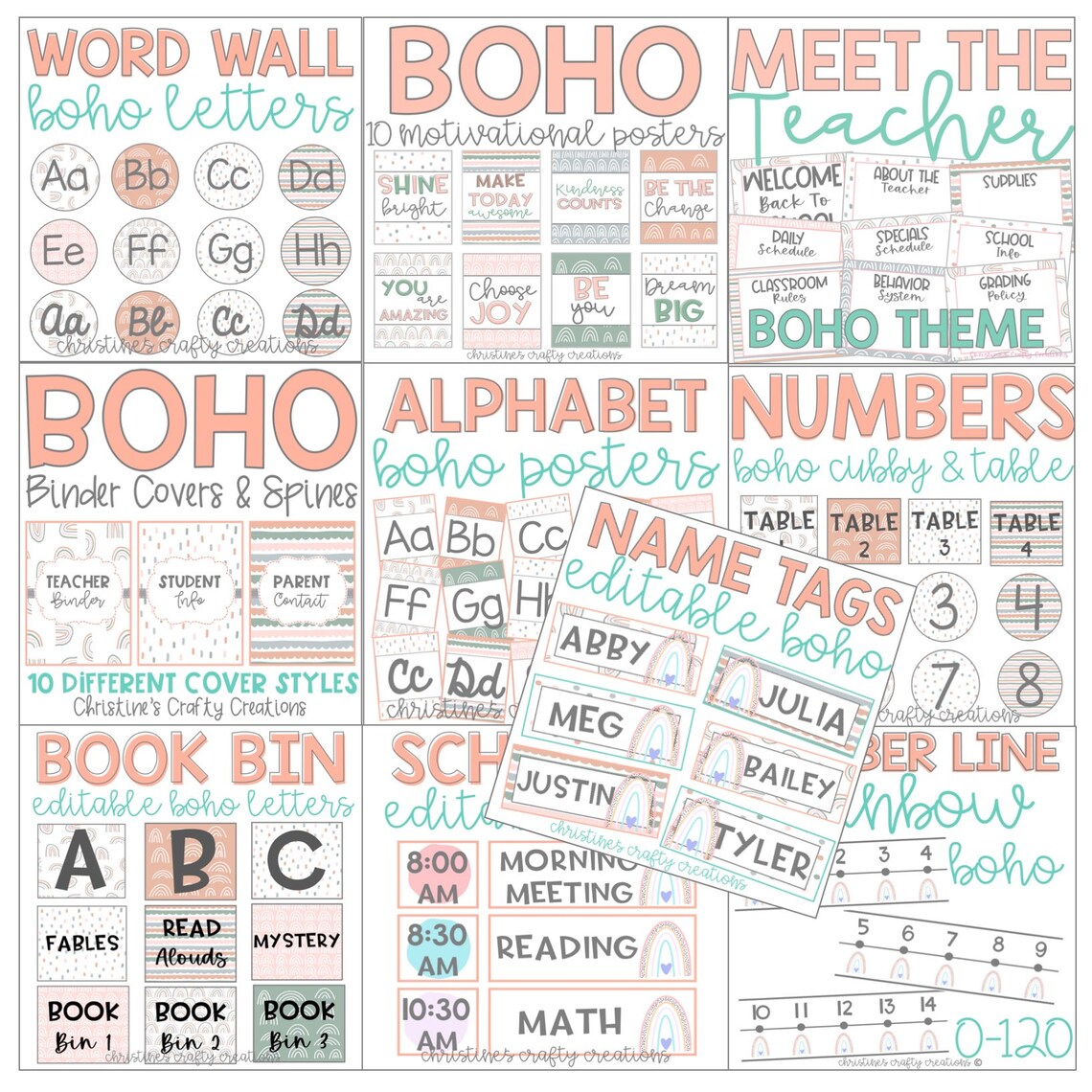 BOHO Classroom Decor Bundle - Etsy